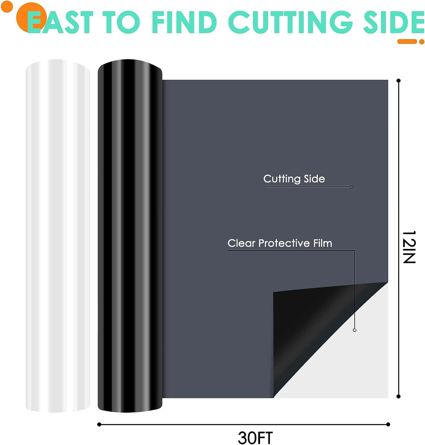 HTVRONT White HTV Vinyl Roll - 12 x 30ft Heat Transfer Vinyl for T ...