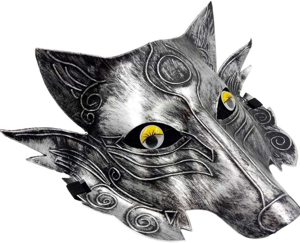 Wolf Mask Plastic Animal Face Mask Novelty Wolf Cosplay Mask Half Face ...