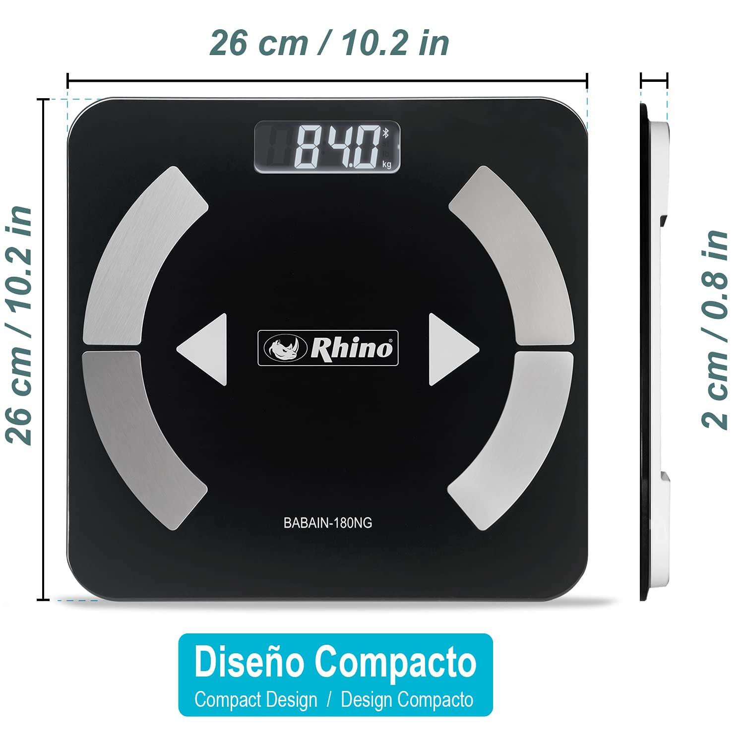 RHINO Smart Scale - High Precision Bluetooth Body Weight Scale for Fat ...