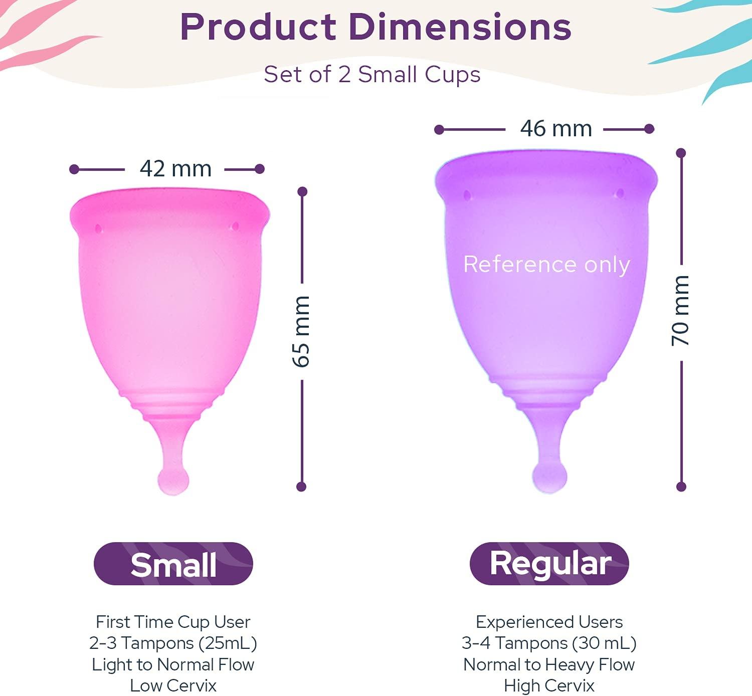 EcoBlossom Menstrual Cups - Set of 2 Reusable Period Cups - Premium ...