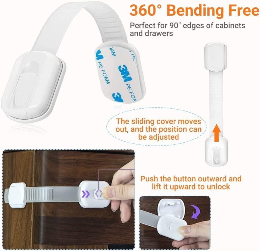 Cupboard Locks for Children 12Pcs Child Locks Adjustable Baby Cupboard ...