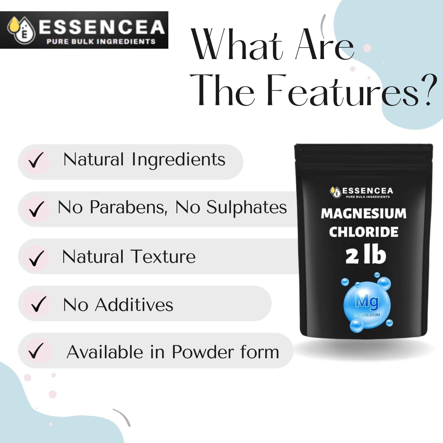 Essencea Pure Bulk Magnesium Chloride 2lb Powder | Magnesium Supplement ...