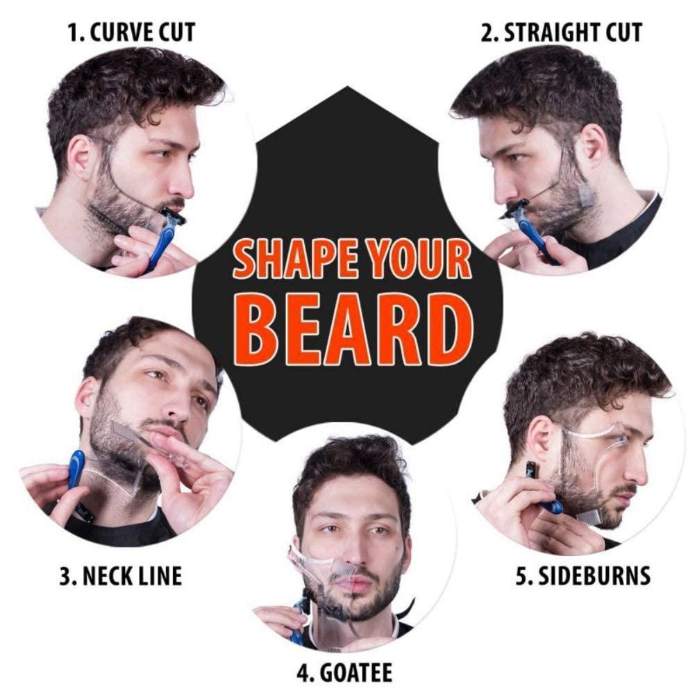 Men's Beard Shaping Tool with Inbuilt Comb for Goatee Mustache ...