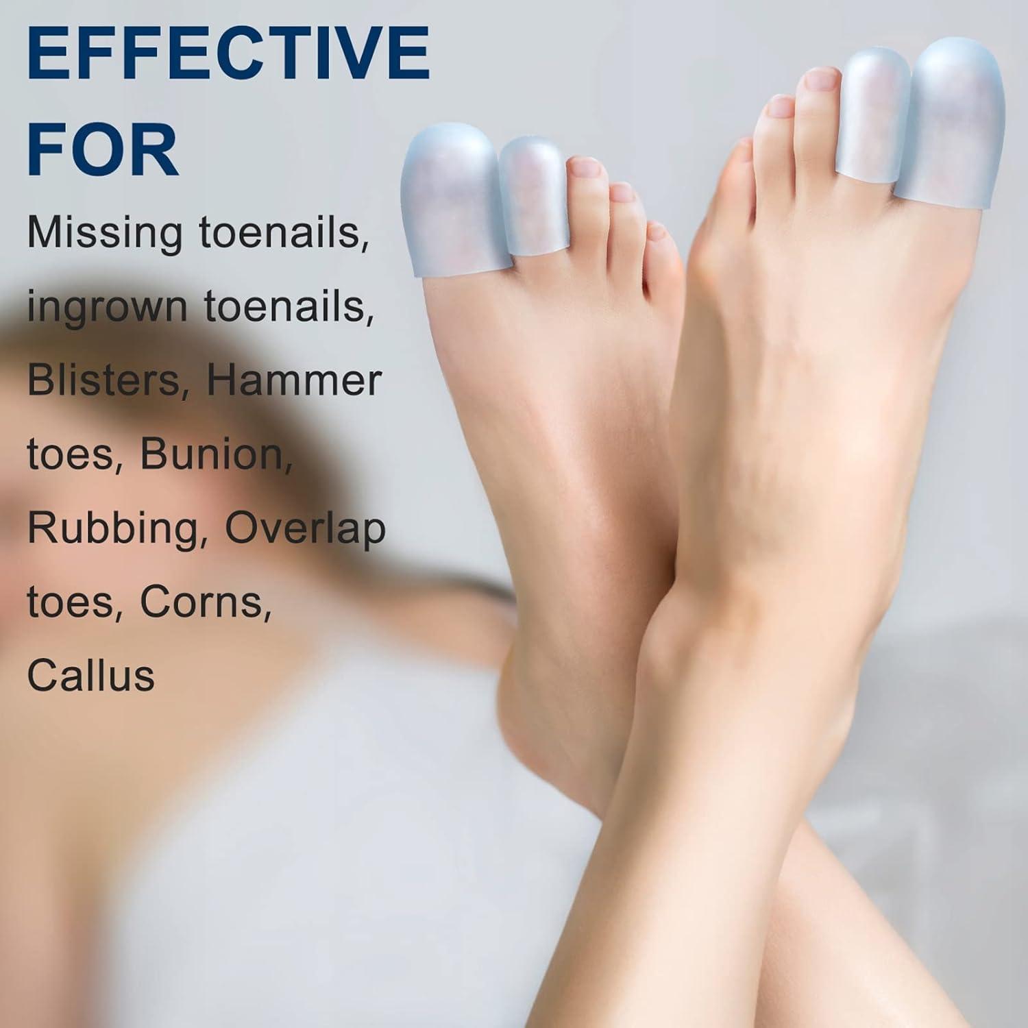 Gel Toe Caps - 4 Pairs of Big Toe Guards for Men & Women | Protect ...