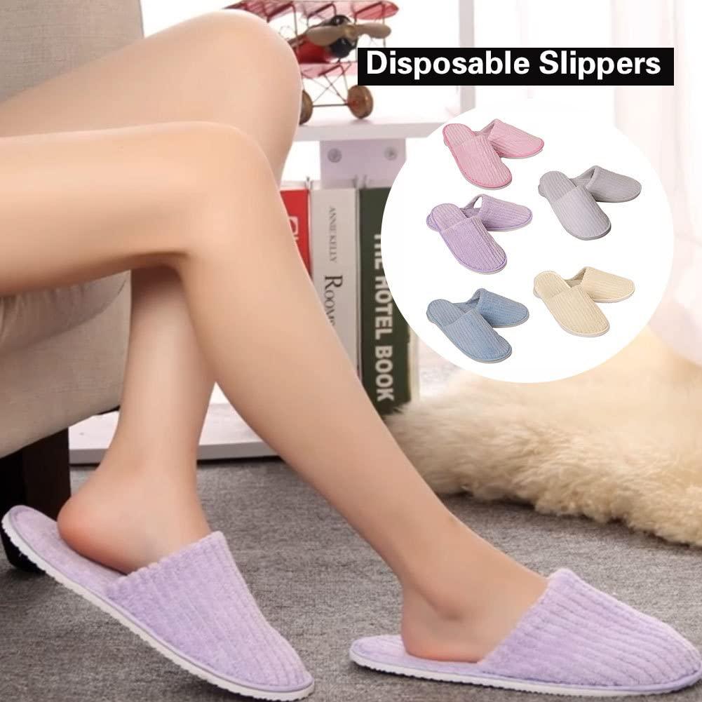 5 Pairs of Disposable Hotel Slippers 29.5cm - Unisex Bathing Flaps for ...