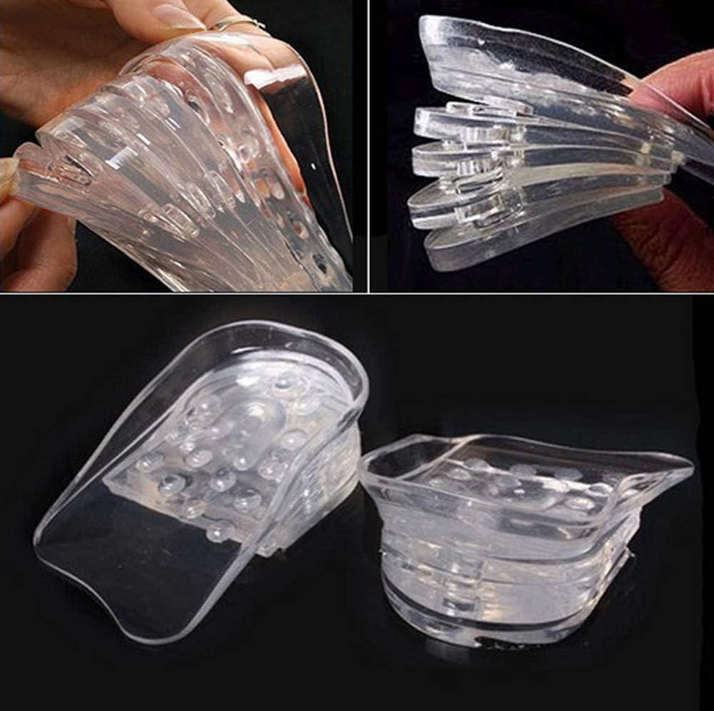 1 Pair 5-Layer Unisex Adjustable Clear Silicone Height Increase Insoles ...