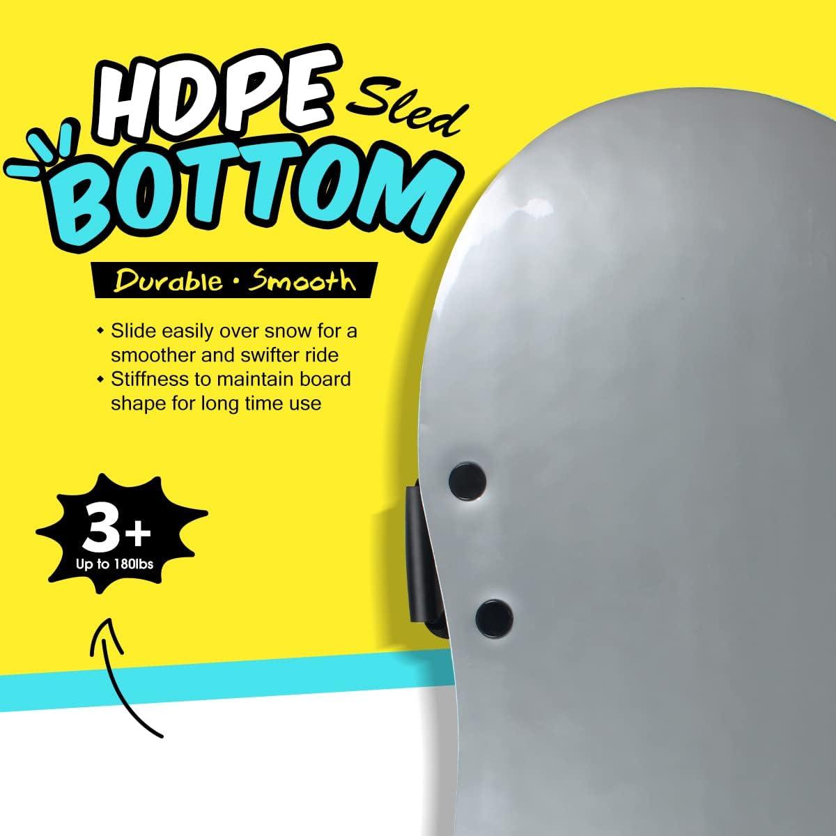 WOOWAVE 36 Inch Foam Snow Sled for Kids - Lightweight Toboggan with PE ...