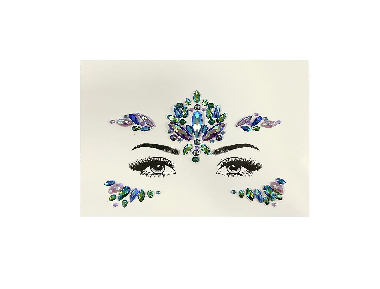 Ludress Crystal Face St Patricks Day Face Stickers Glitter Mermaid Face ...