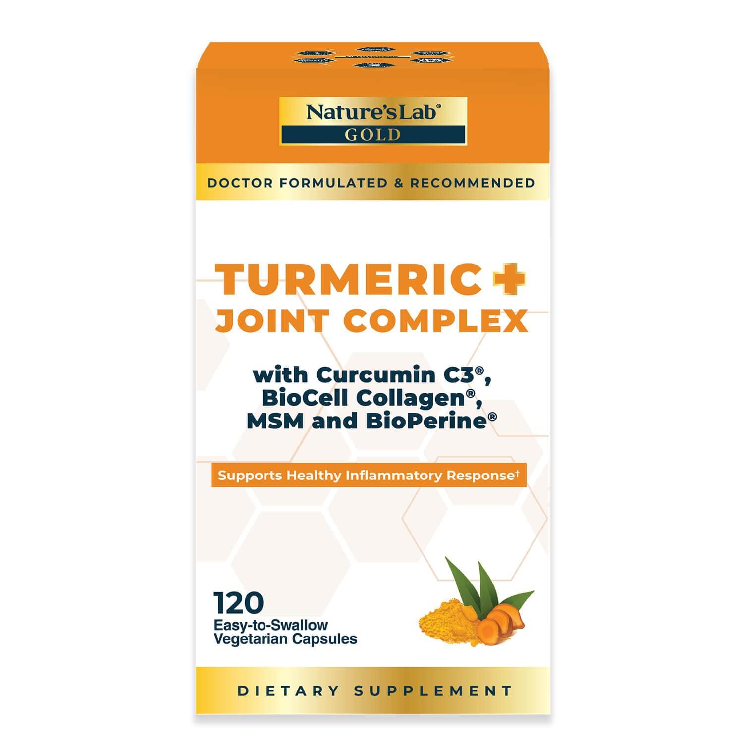 Nature's Lab Gold Turmeric Joint Complex with BioCell Collagen ...