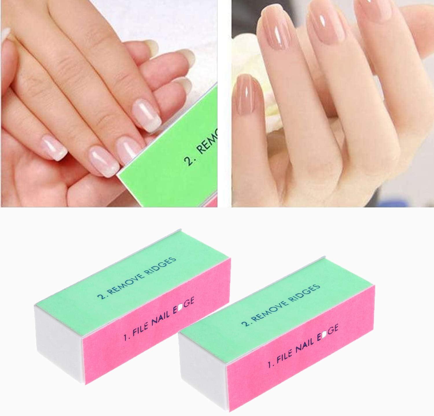2 Pcs Professional 4-Sided Nail File Block for Salon Manicure and Nail ...
