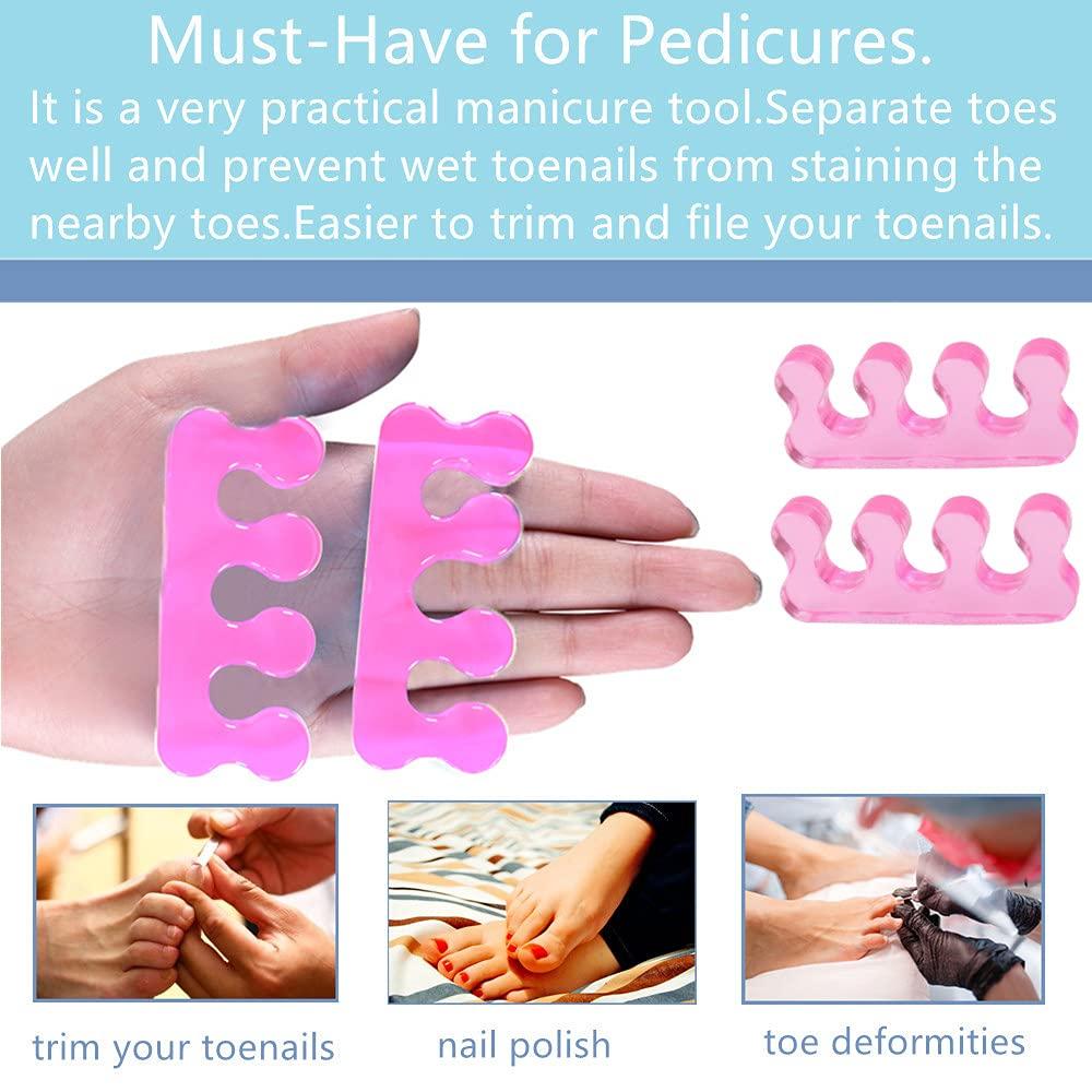 ZaxSota Toe Spreader & Separator Pedicure Kit - Pink/Purple - Soft Gel ...
