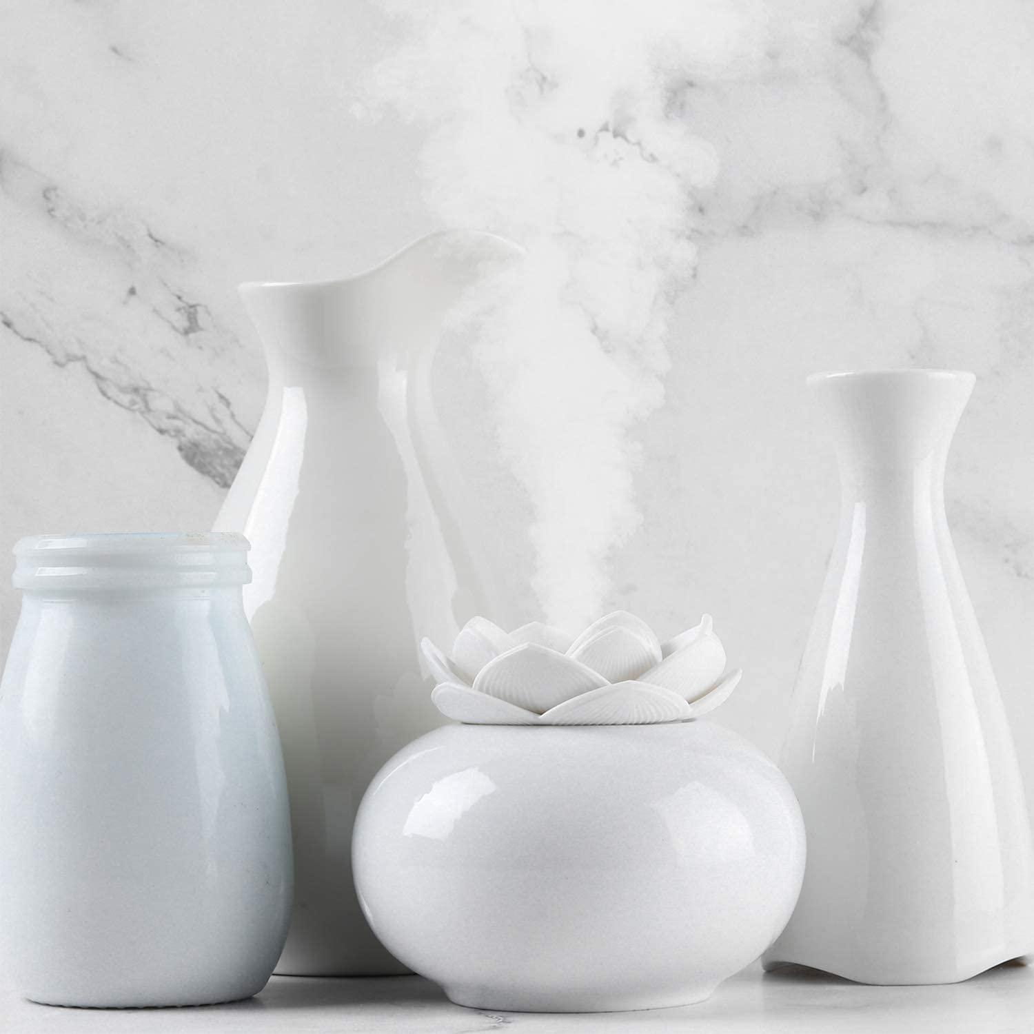 YJY Lotus Ceramic Essential Oil Diffuser | USB Aromatherapy Humidifier ...