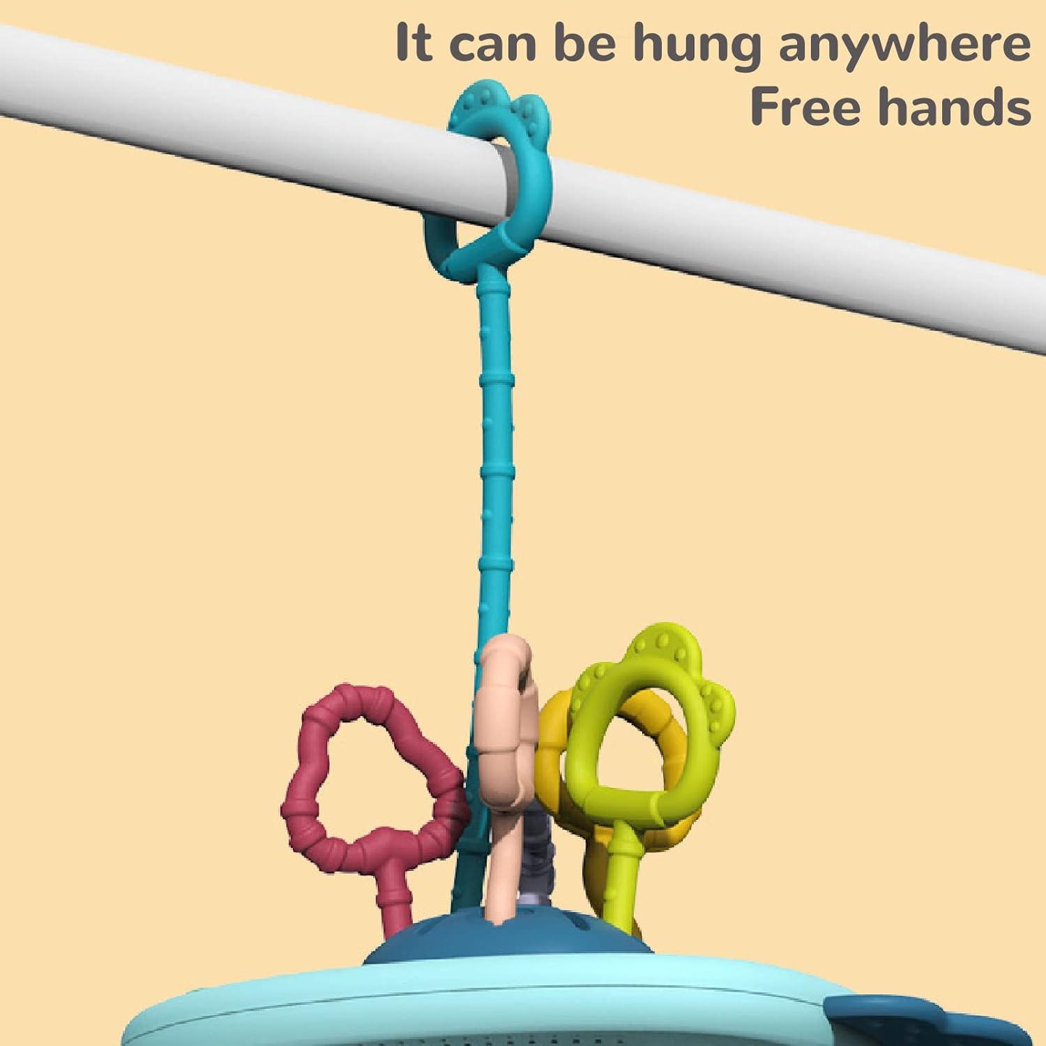 Sensory Teething Toy for Toddlers - Soft Silicone Pull String Rope Toy ...