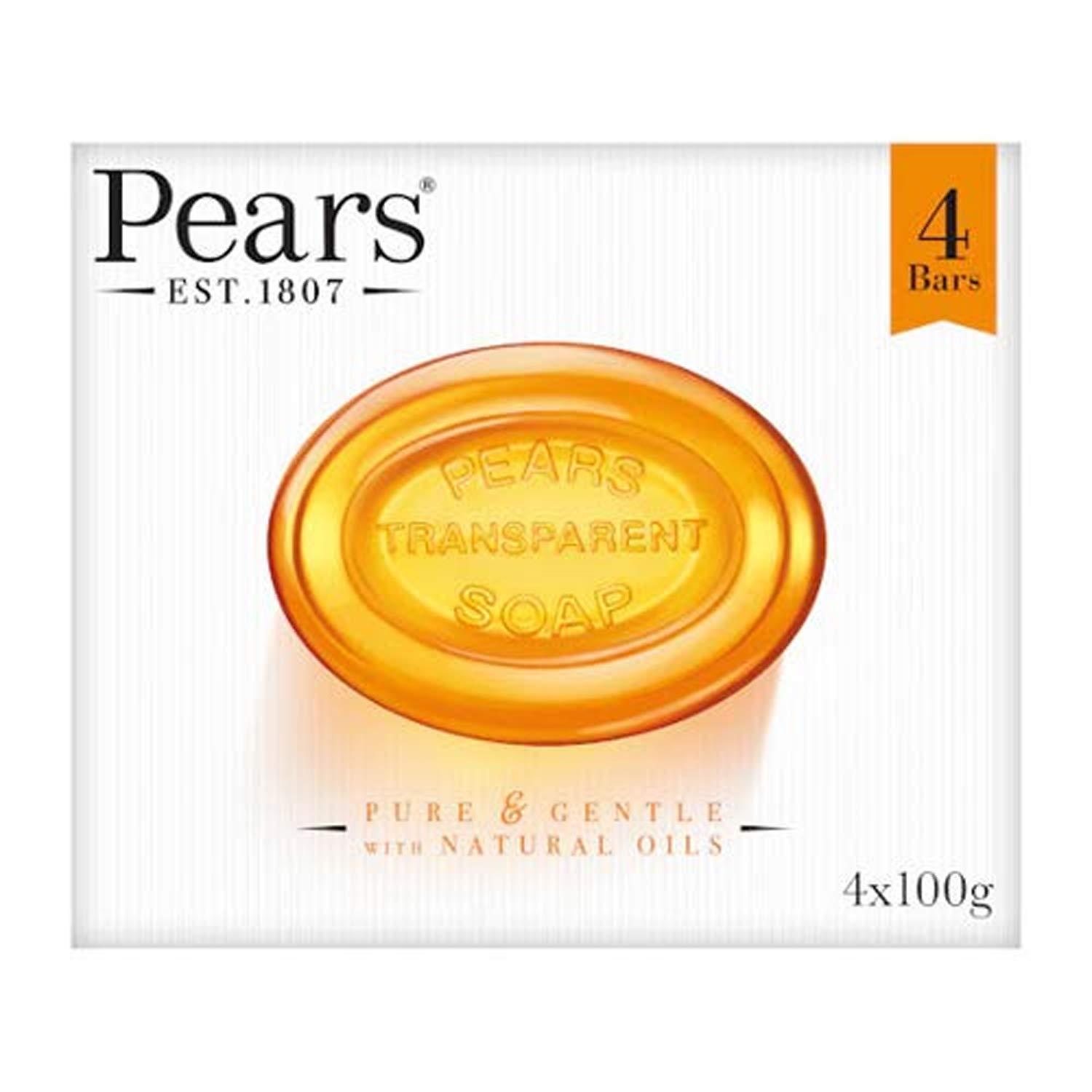 Pears Transparent Soap 4 x 100g Amber 100 g (Pack of 4) | Buy Now with ...