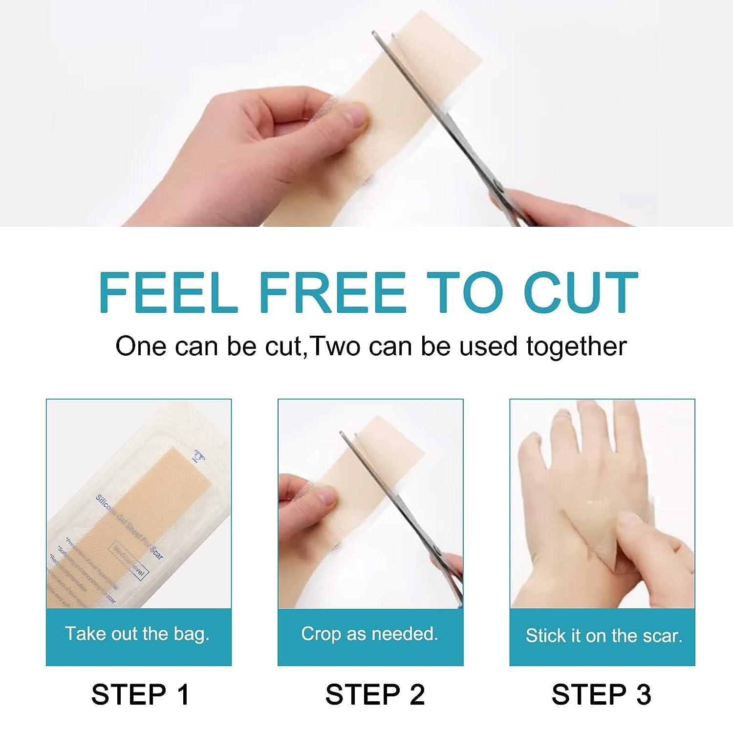 Medical Grade Silicone Scar Strips - 5 Reusable Sheets for Surgical ...