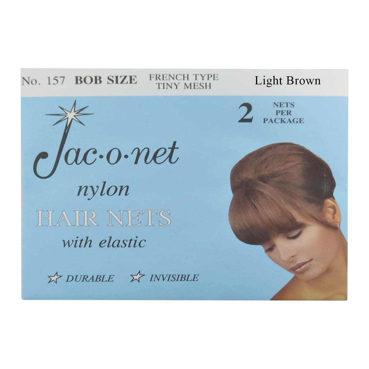 Jac-O-Net French Style Tiny Mesh Bob Hair Net, Light Brown - 2 Nets Per ...