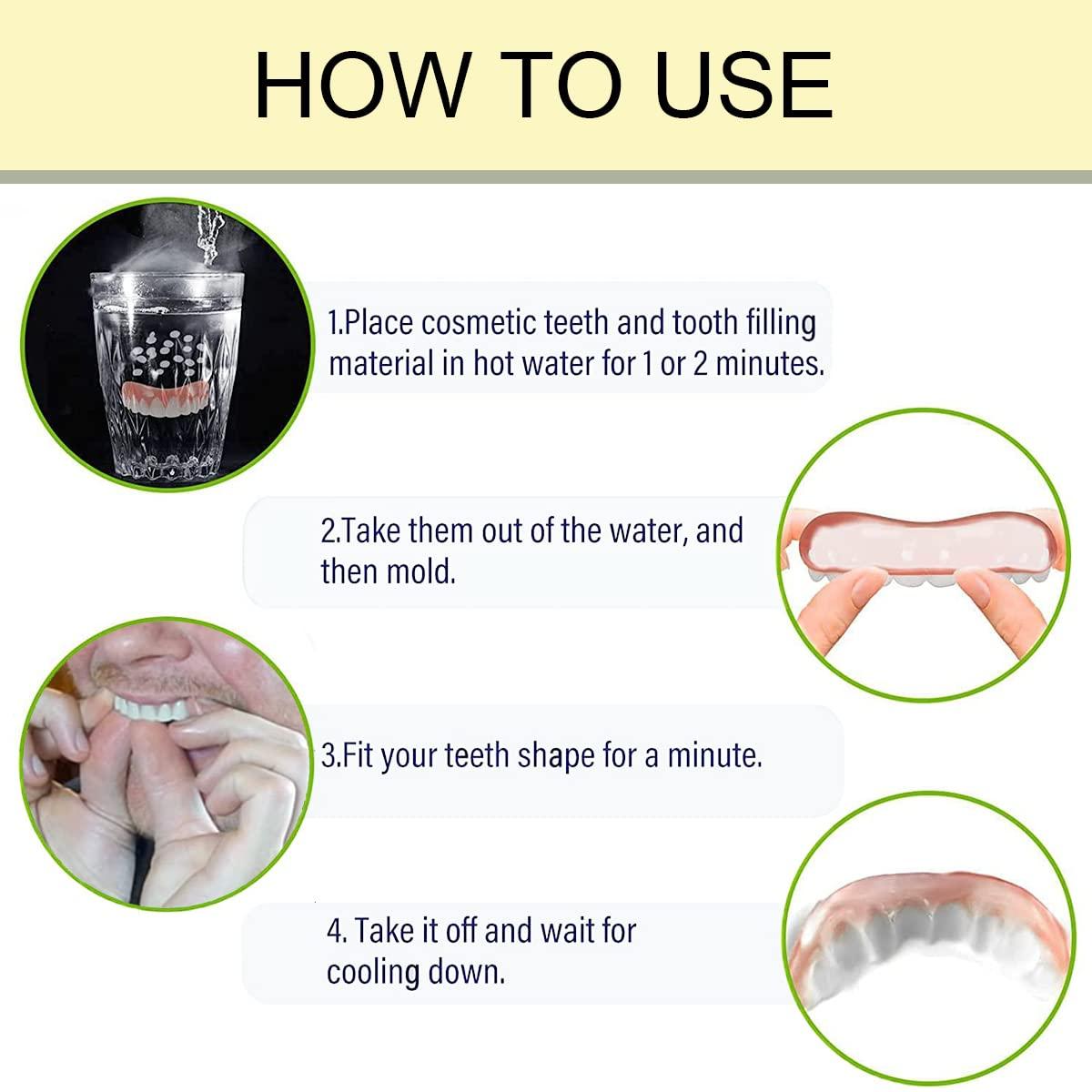 Instant Fake Teeth Dental Veneers - Upper & Lower Jaw Dentures Repair ...