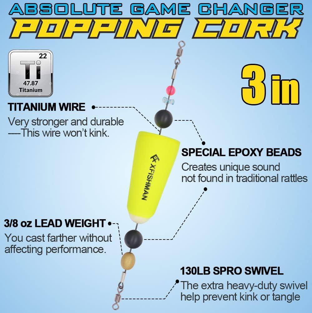 Fishing Popping Corks for Saltwater - Red Fish Popper for Carolina Rig ...