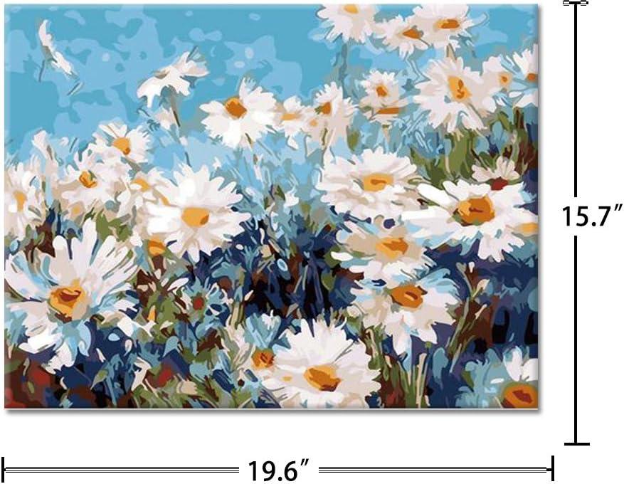 VIGEIYA 16x20in Oil Paint by Numbers Kit - Daisy Flower Theme ...