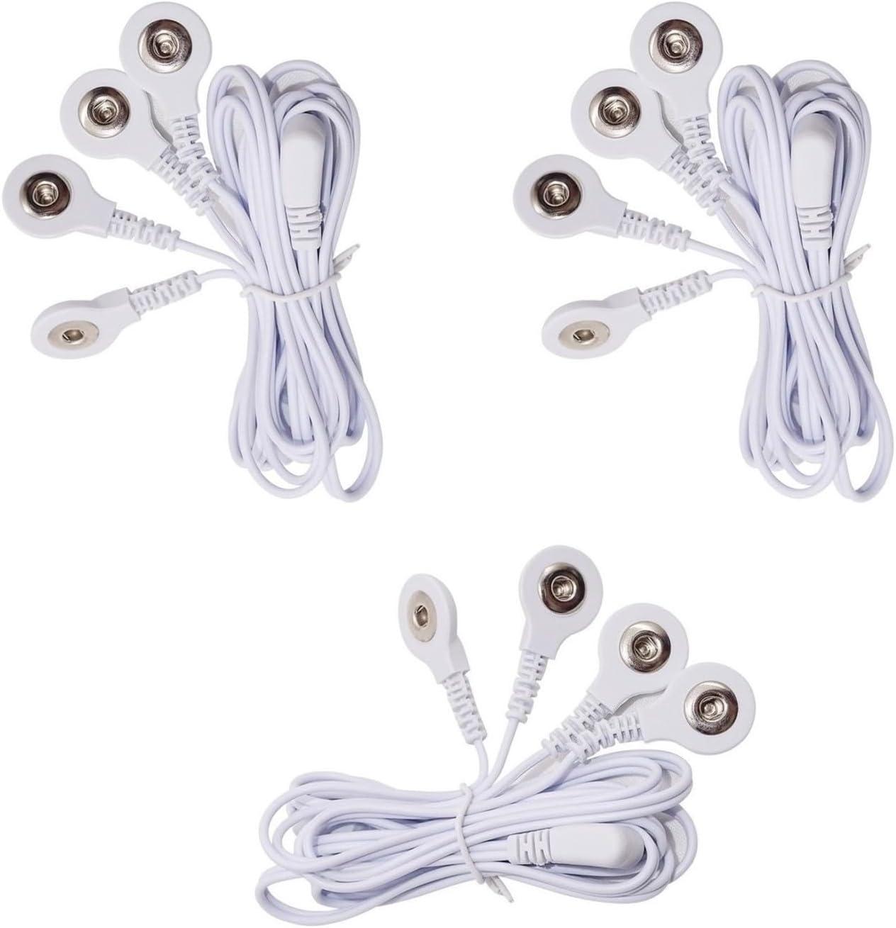 Replacement Premium TENS Lead Wires - 2.35mm Shielded Plug & 4 Snap 3 ...