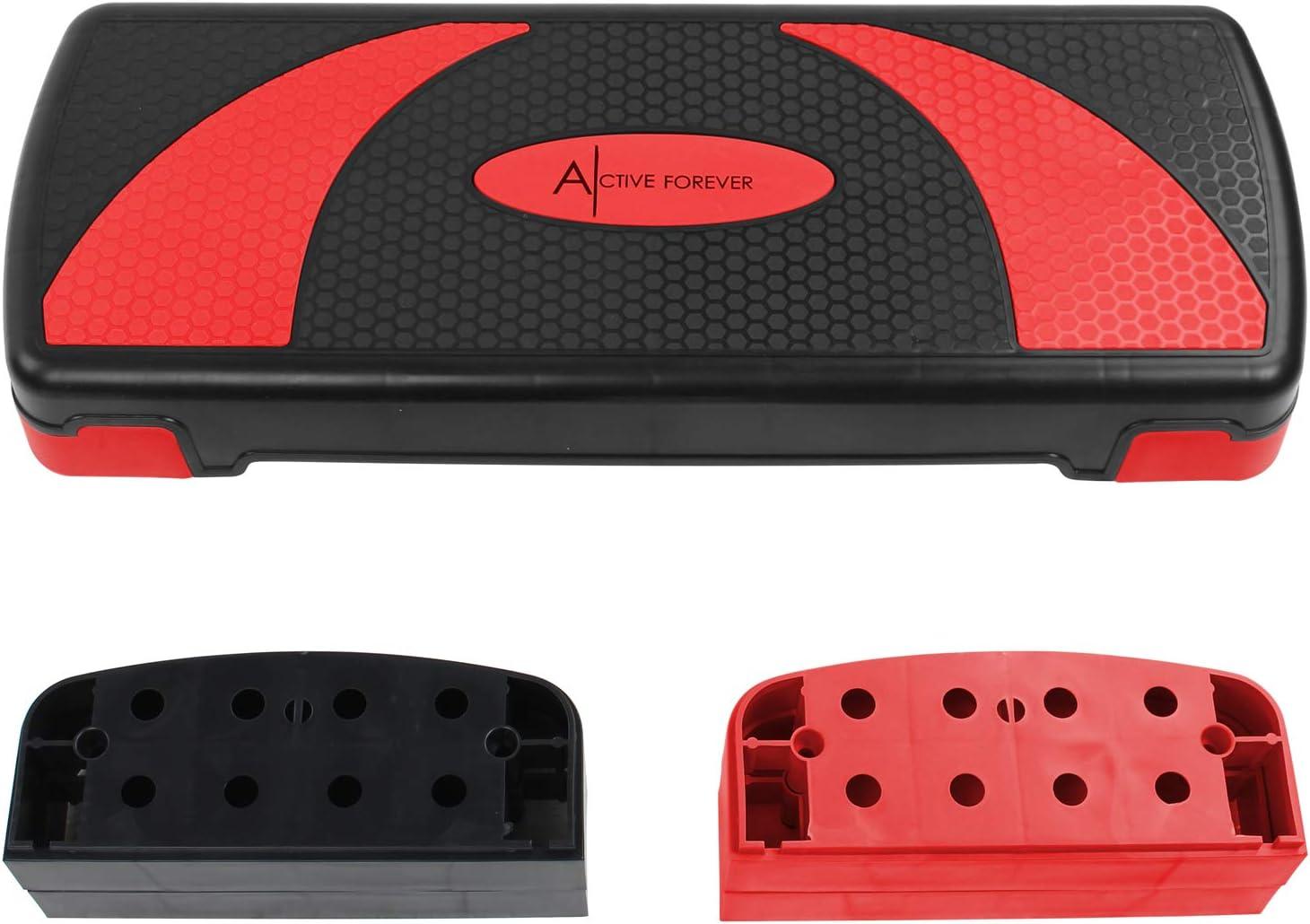 ACTIVE FOREVER Steppers for Exercise 3 Levels Aerobic Step Board - Red ...