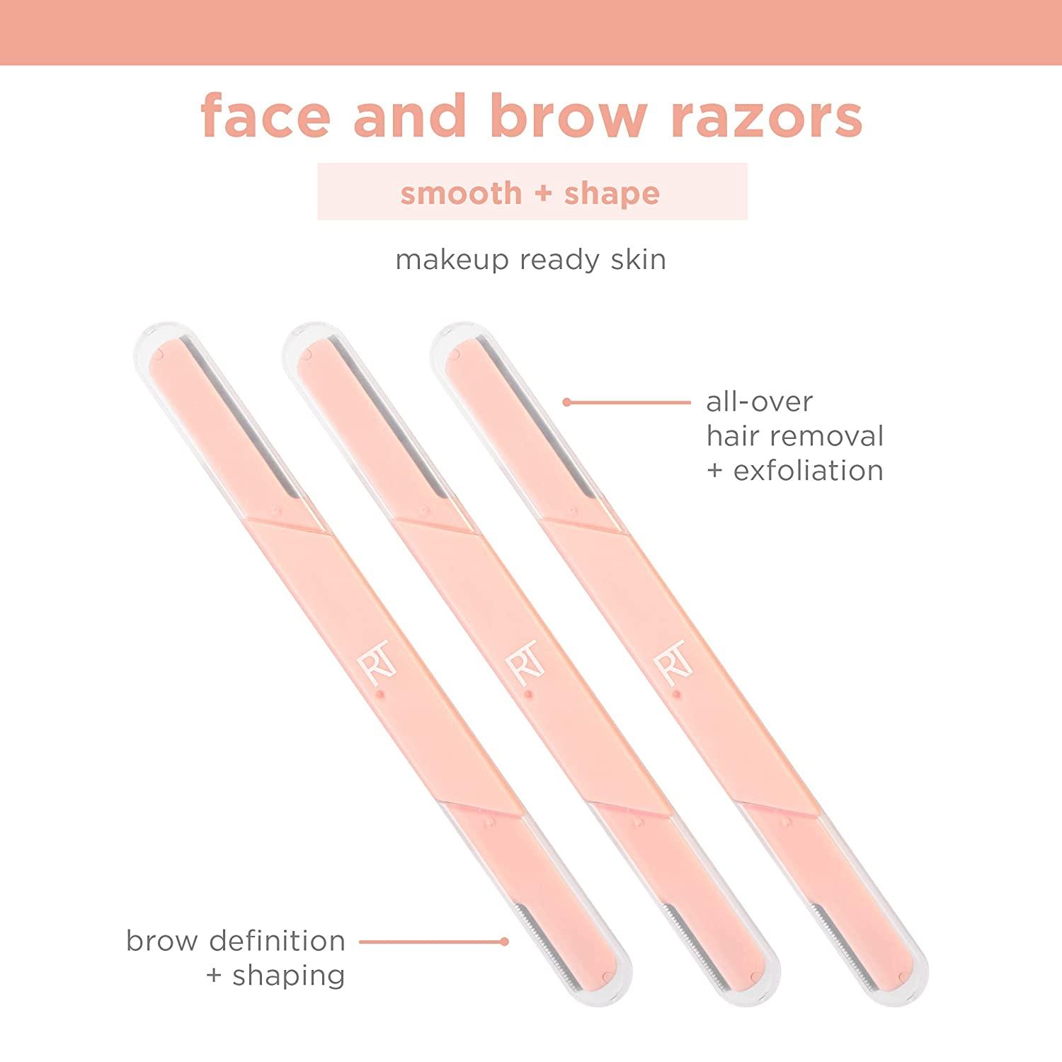 Real Techniques Dual Ended Face and Brow Razors - 3 Piece Set for ...