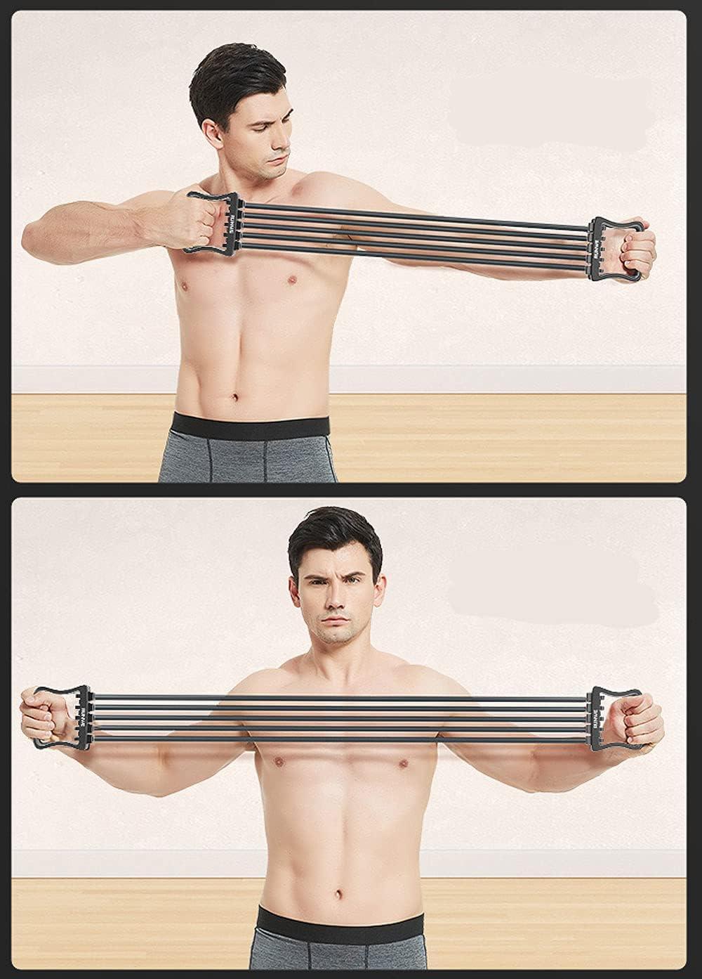 Adjustable Chest Expander - 5 Resistance Bands for Home & Gym Fitness ...