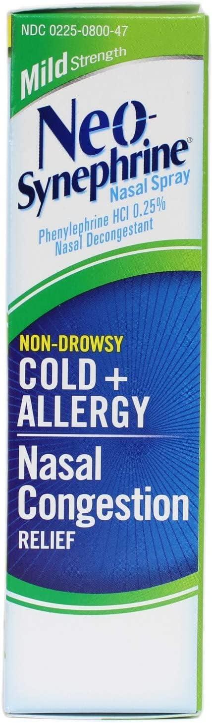 Neo-Synephrine Nasal Spray Mild Formula 0.5 oz (Pack of 3) - Fast ...