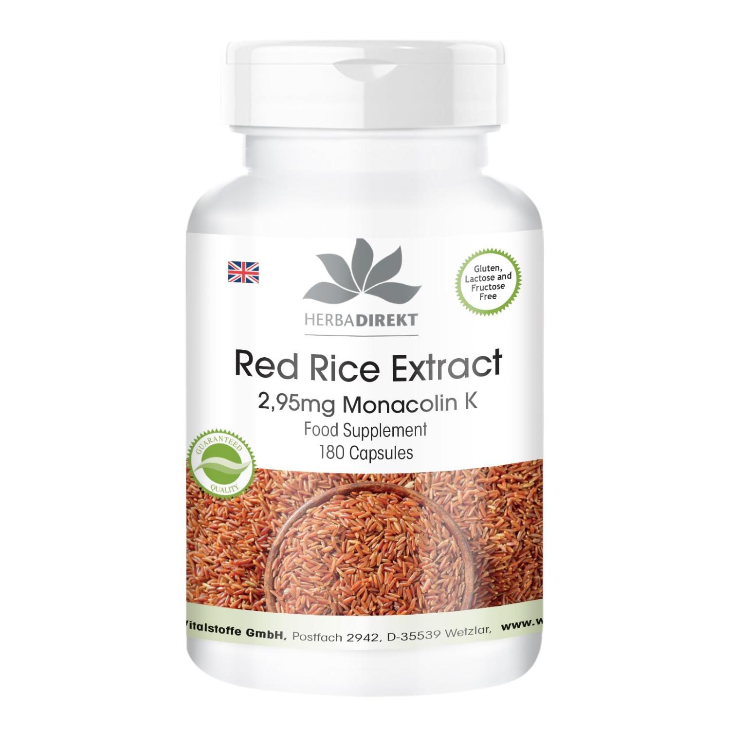 Red Yeast Rice Extract 600mg with 2.95mg Monacolin K | Vegan | 180 ...
