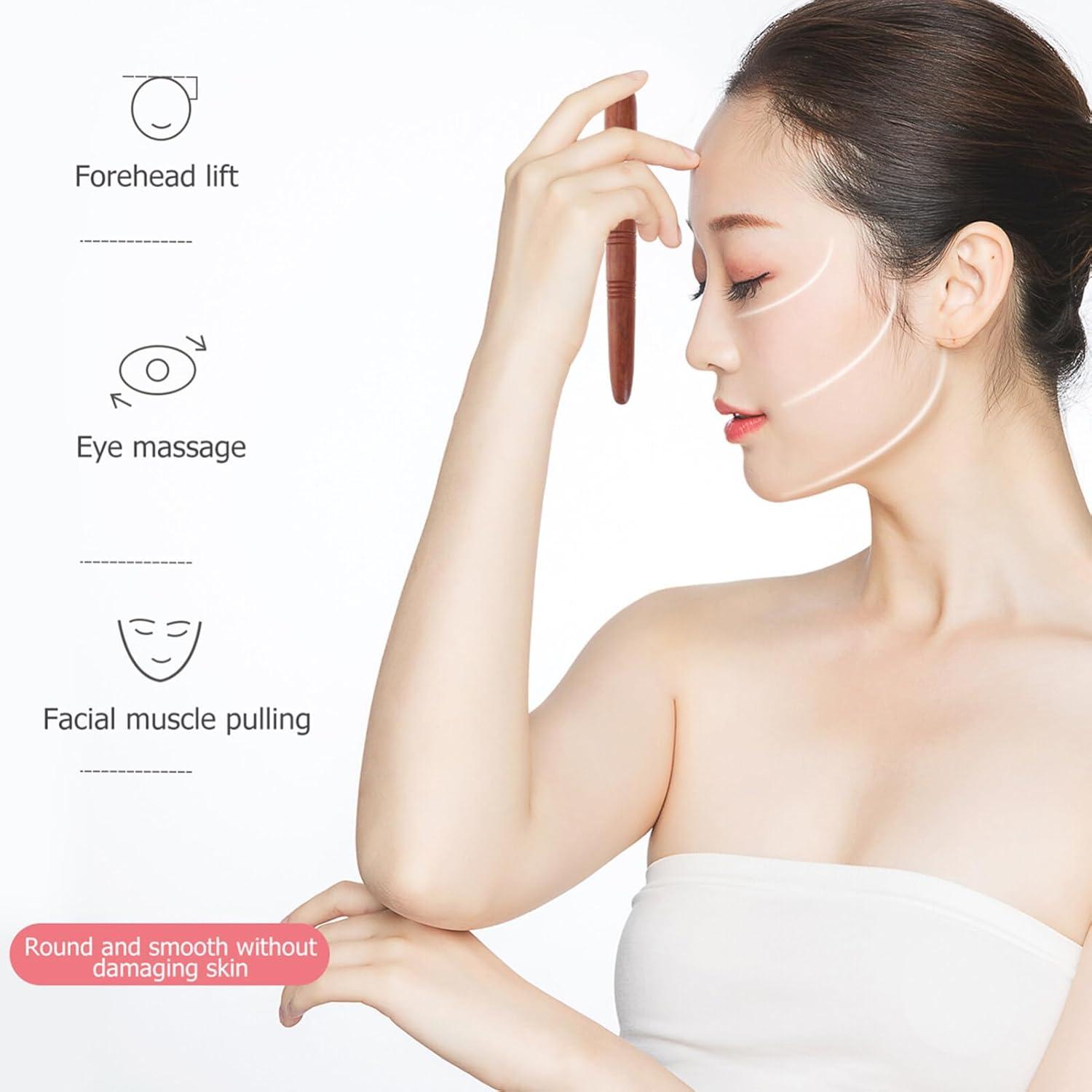 Gatuida 2pcs Wooden Body Scraper Roller Sticks Acupuncture Massage ...