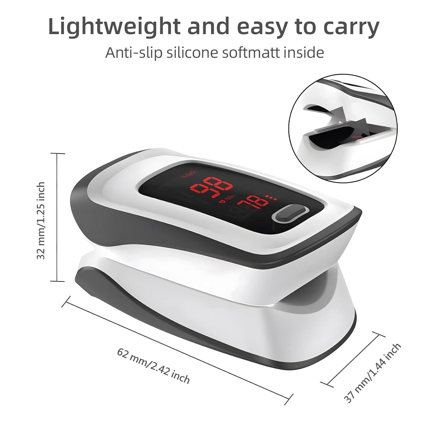 Ansta Pulse Oximeter - Monitor SpO2 & Heart Rate with Large LED Screen ...