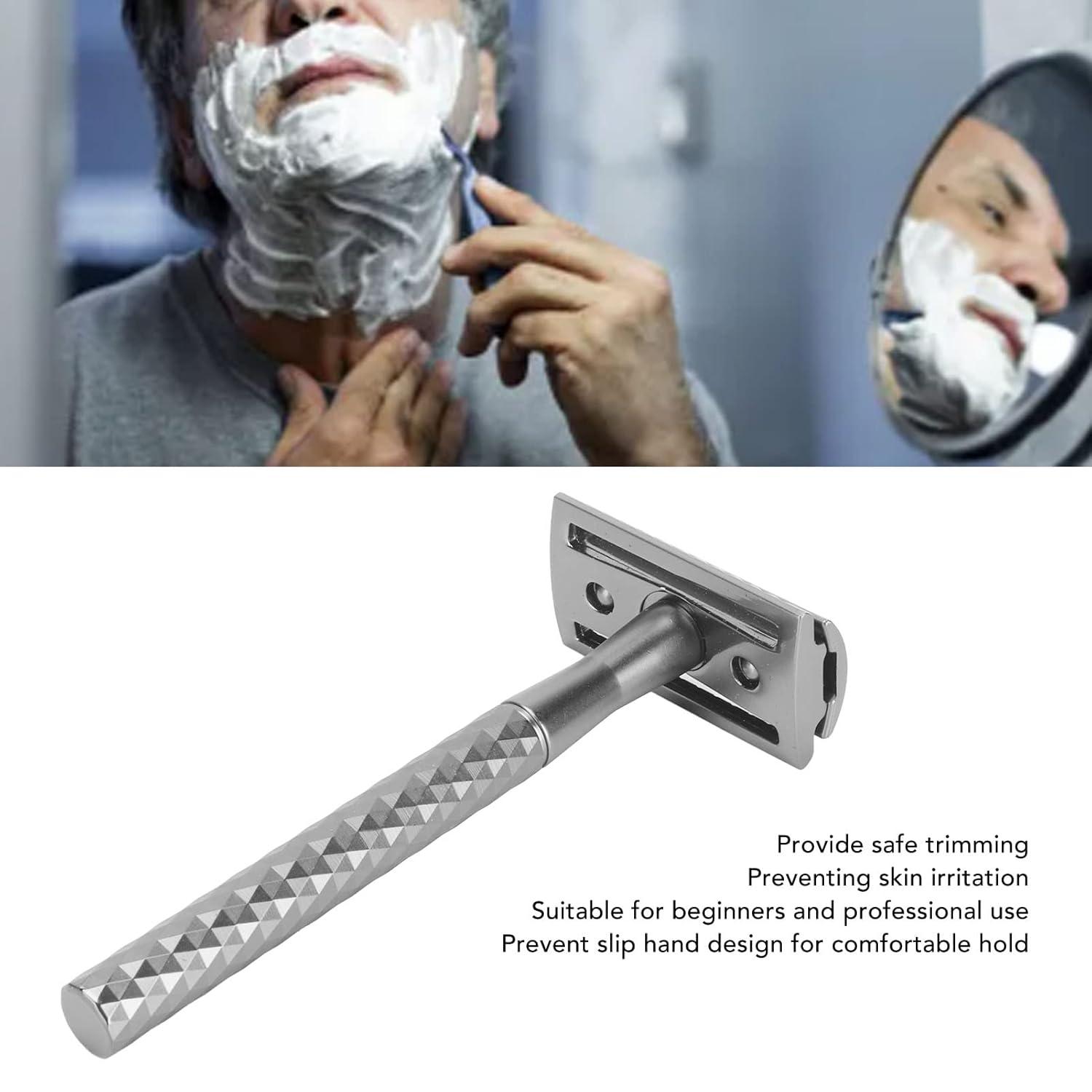 Double Edge Razor for Men - Durable Short Grip Safety Clipper Handle ...