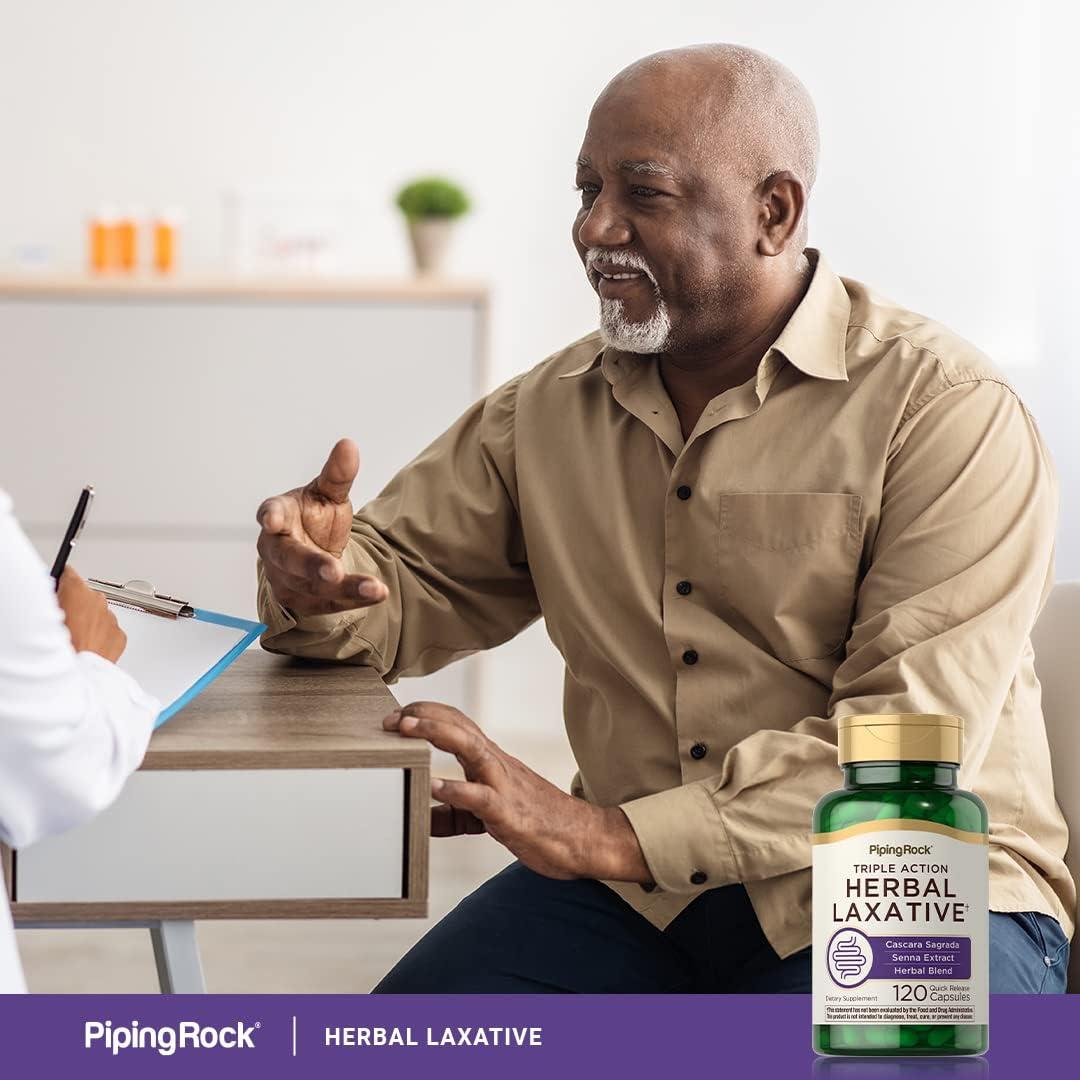 Piping Rock Herbal Laxative Capsules | 120 Count | Triple Action Relief ...
