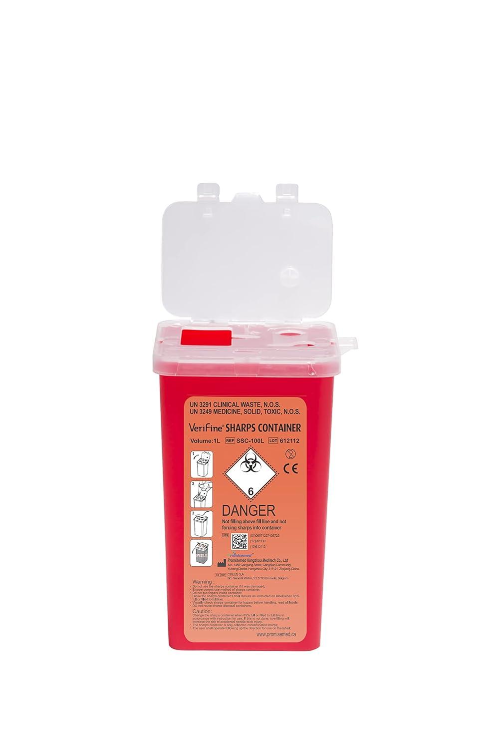 Verifine Sharps Container 1 Quart (Pack of 3) | Needle Disposal ...