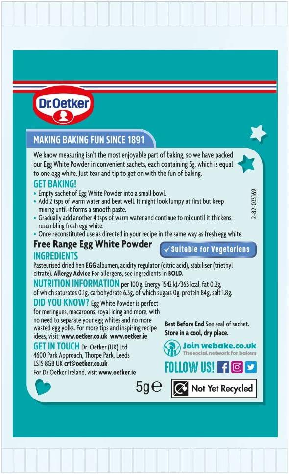 Dr. Oetker Free Range Egg White Powder Sachets 5g | Buy Now with ...