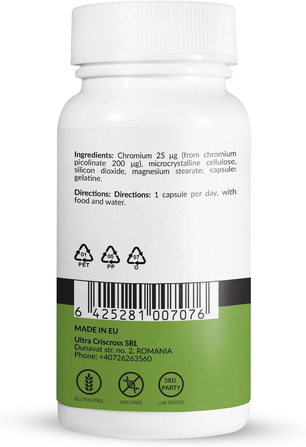 Chromium Picolinate 200mcg Capsules - Supports Normal Blood Sugar ...