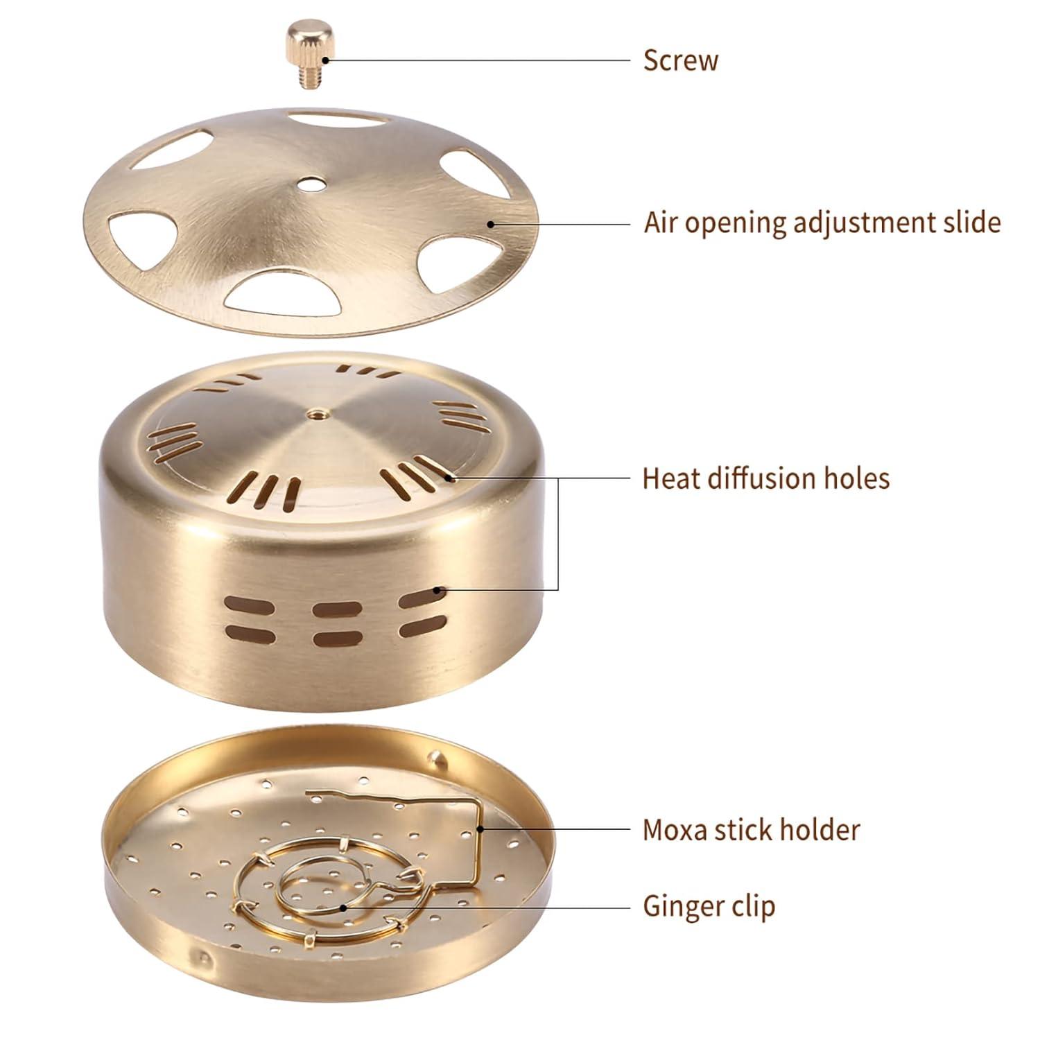 Adjustable Copper Moxibustion Box - 3 Corridors Thickened Acupuncture ...