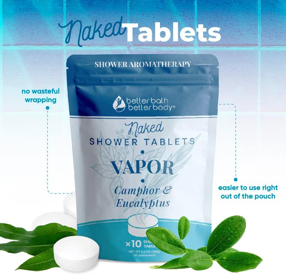 10 Vapor Shower Tablets - Pure Eucalyptus & Camphor - 10 Count Pack ...