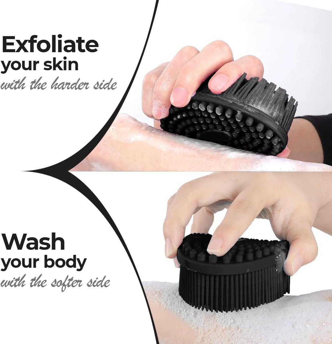 Silicone Body Scrubber for Shower - Exfoliating Bath Scrubber for Men ...