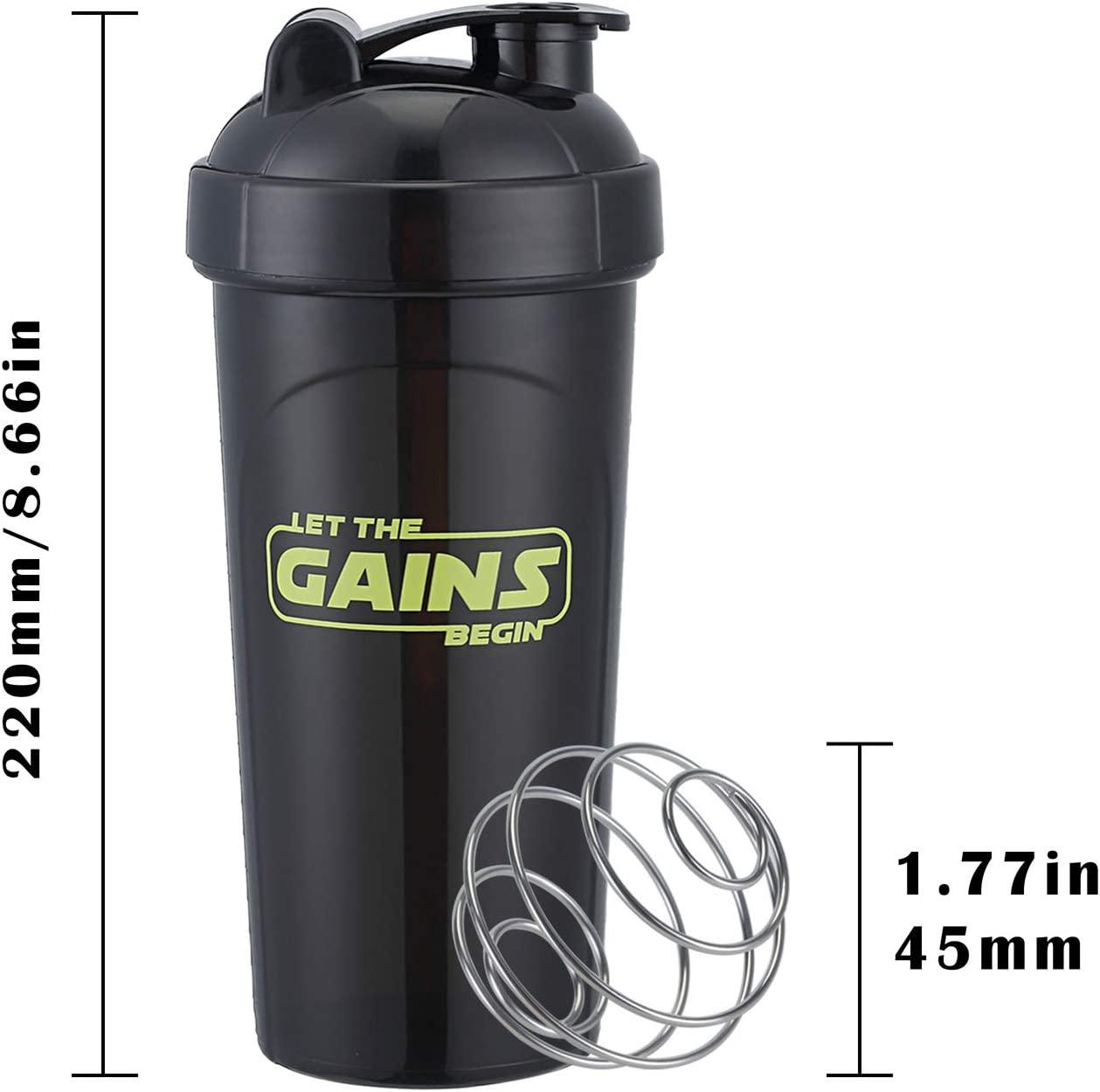 5-Pack Protein Shaker Bottles - BPA-Free Cups with Mixer Balls for ...