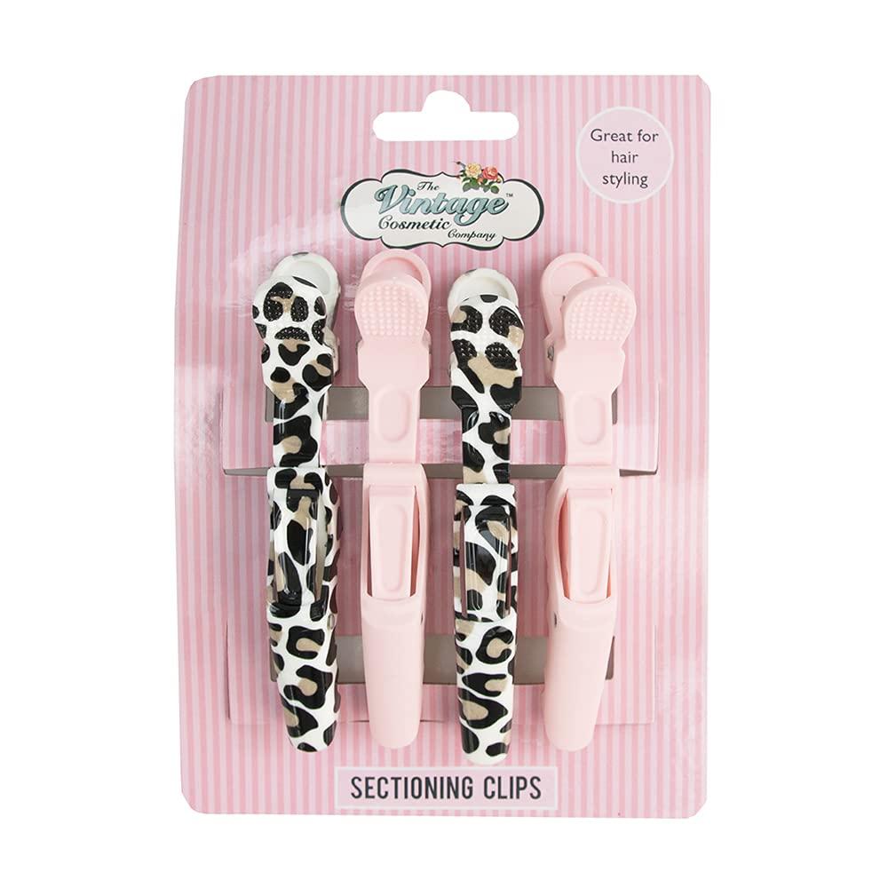 Vintage Cosmetic Co. Pink Sectioning Clips - 4 Pack for Effortless ...