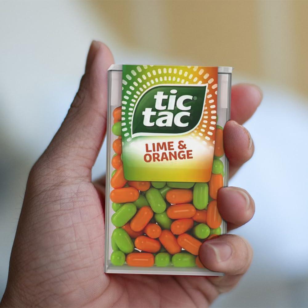 Lime & Orange Tic Tac Mint Sweets - 4 Count Pack for Instant ...