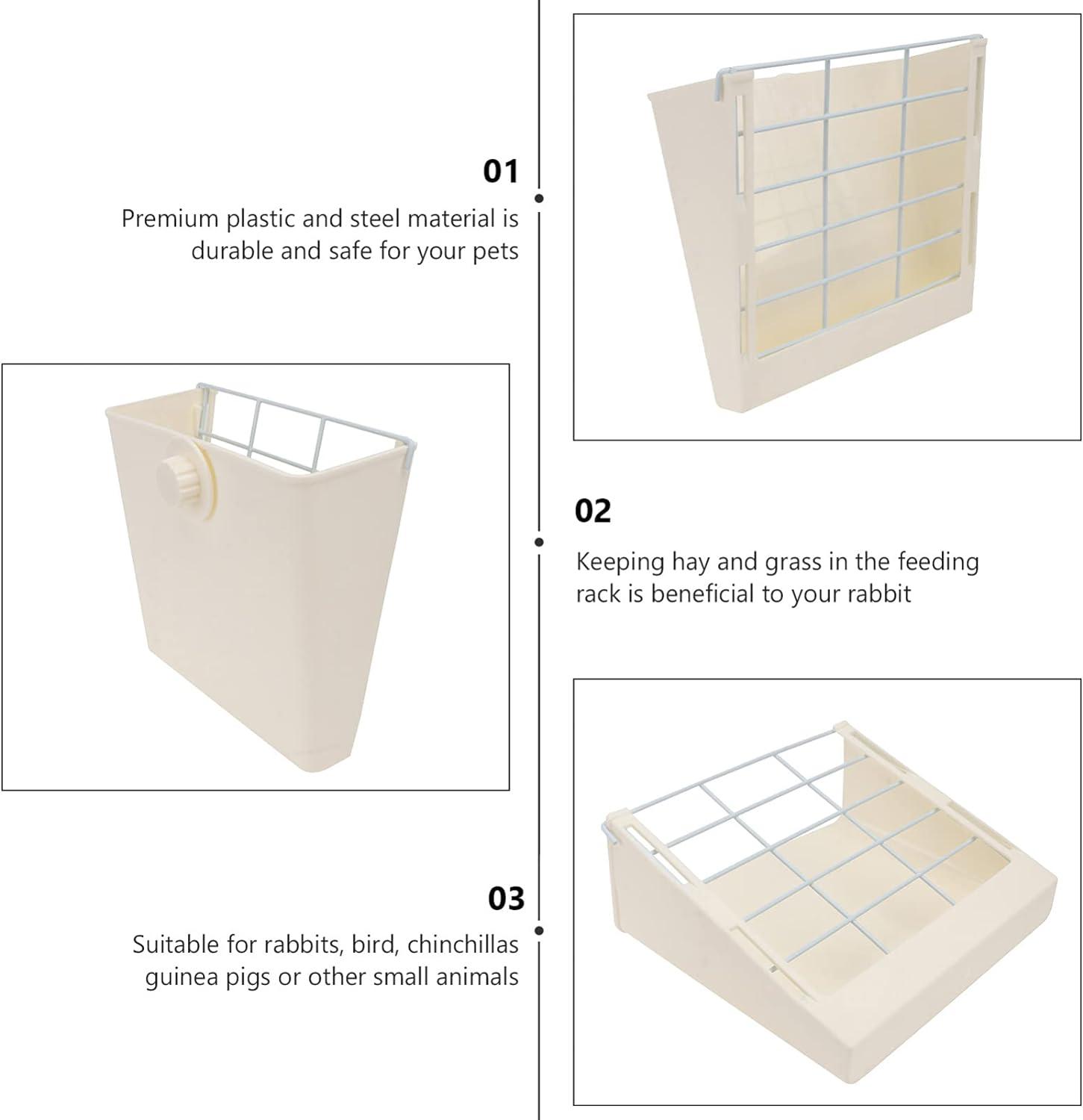 POPETPOP Rabbit Hay Rack Feeder for Bunny Guinea Pigs and Chinchillas ...