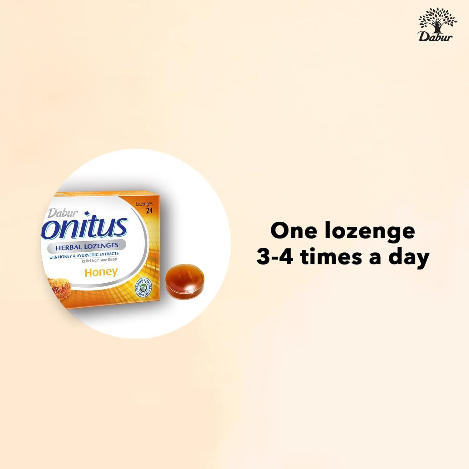 Dabur Honitus Herbal Lozenges - 24 Lozenges | Soothing Honey Flavor for ...