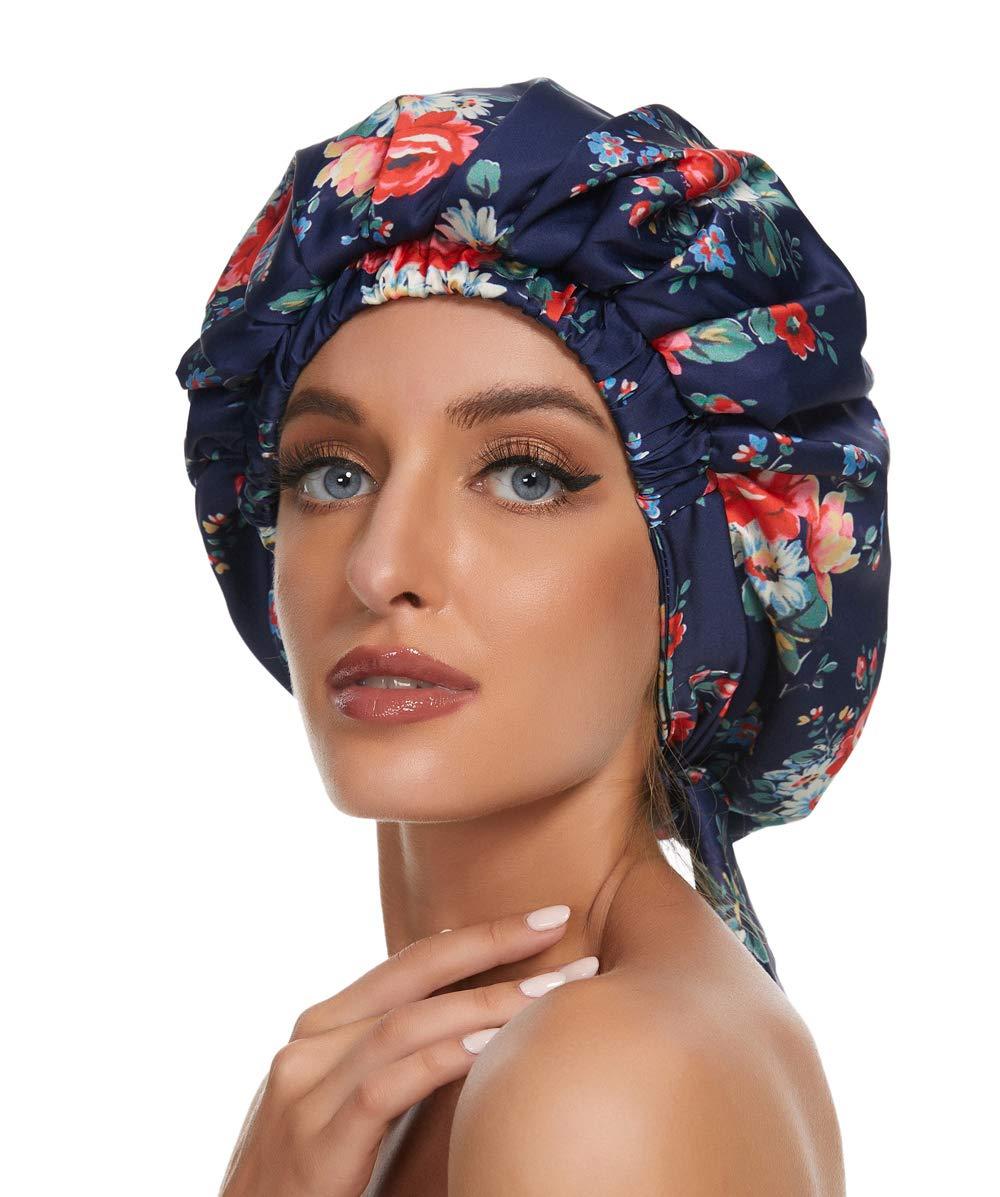 Anightsleeplover Satin Blue-c Sleeping Caps for Women - Hair Protection