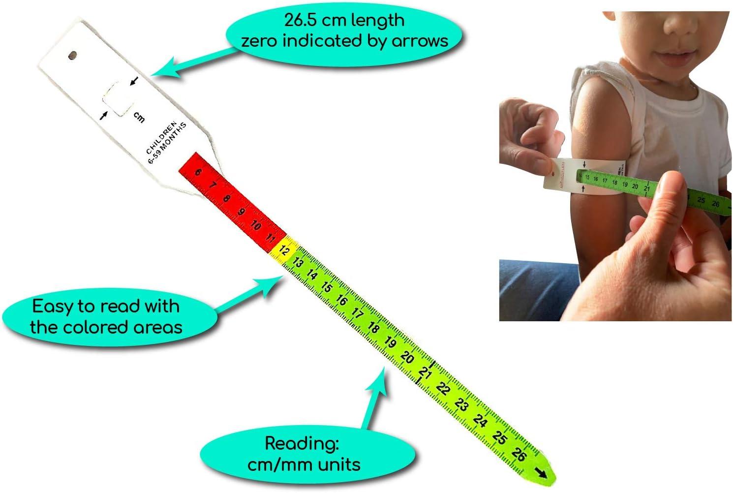 (Pack of 50) AnthroFlex Mid-Upper Arm Circumference MUAC Tape Measure ...