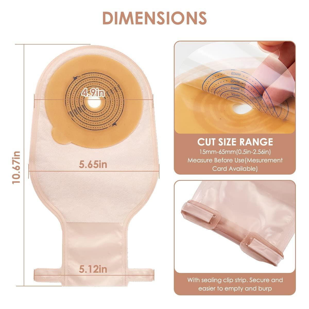 Magiin 20 Disposable Colostomy Bags - 15x27.5 cm Stoma Care Accessories ...