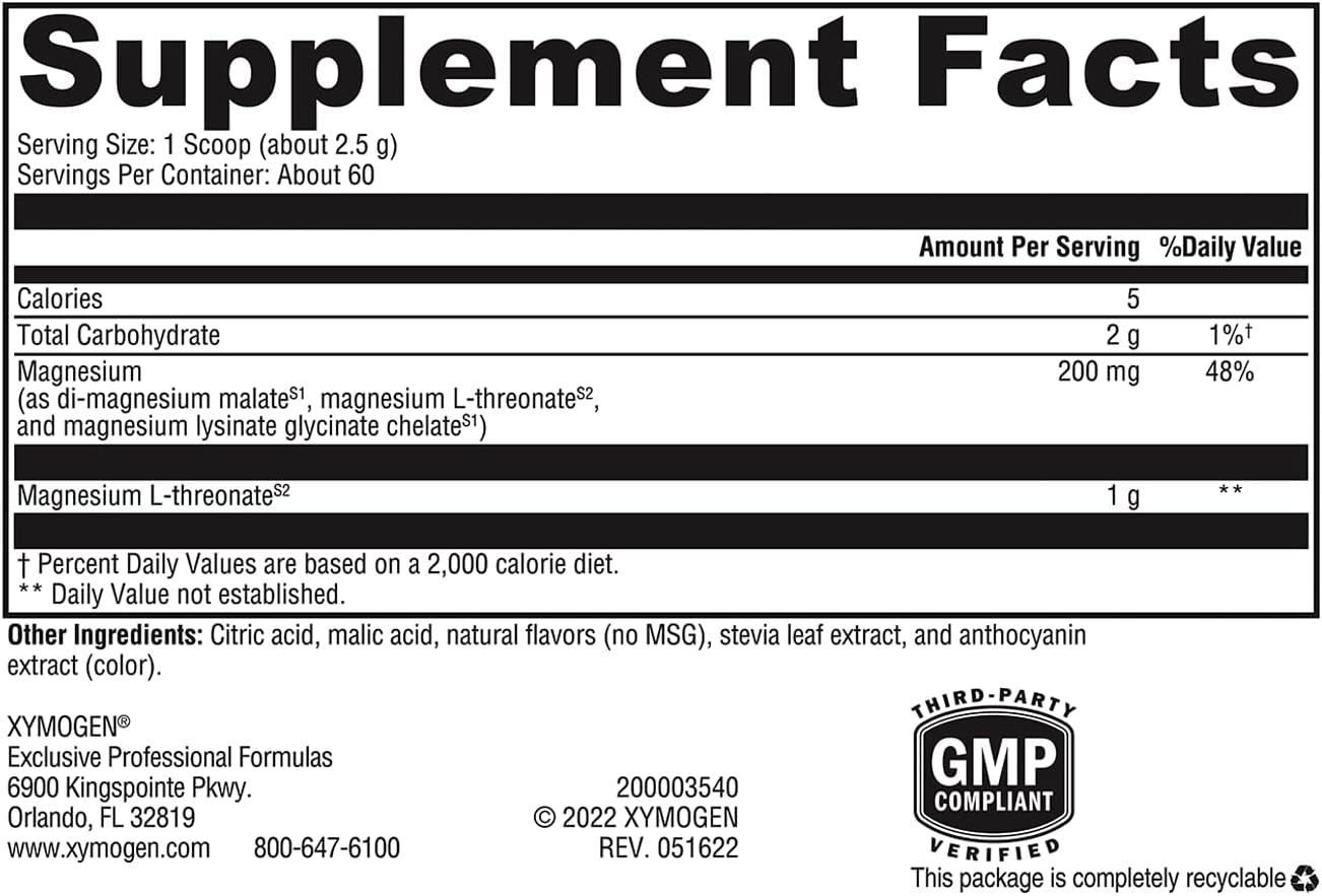 XYMOGEN OptiMag Neuro Magnesium Powder - Supports Brain Health ...