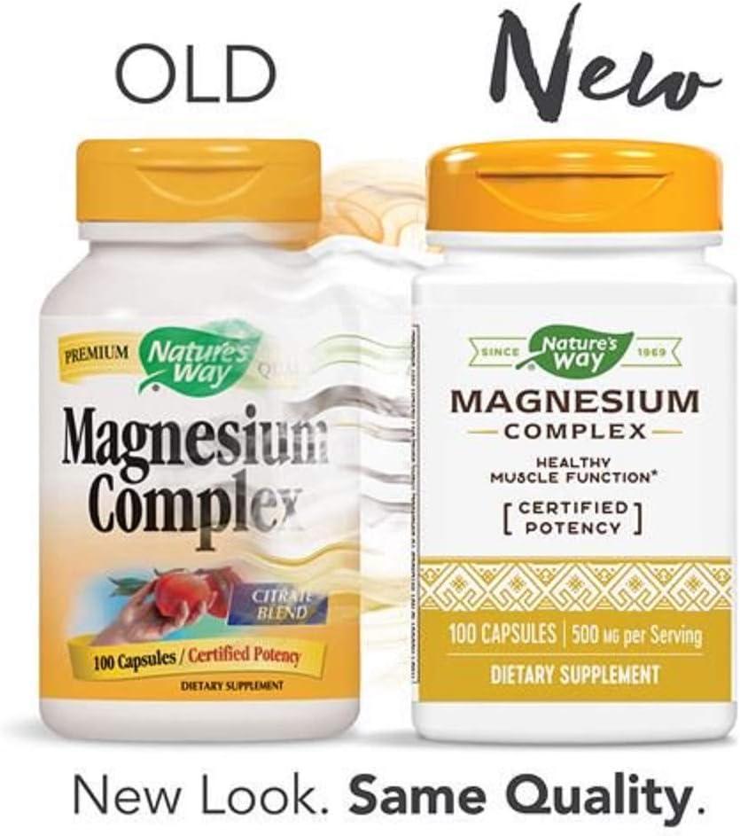 Nature's Way Magnesium 500 Mg 100 Cap Unflavored 100 Count (Pack of 1)