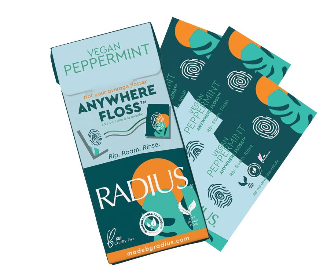 RADIUS Vegan Peppermint Dental Floss - Travel-Friendly, Non-Toxic Oral ...